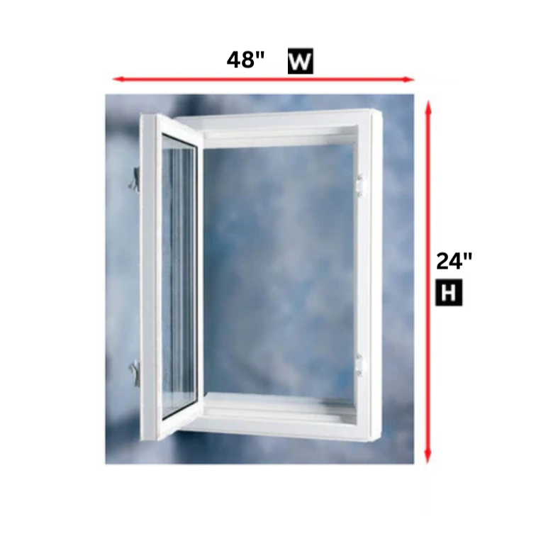 Hopper/Egress Window 48-inch W x 24-inch H