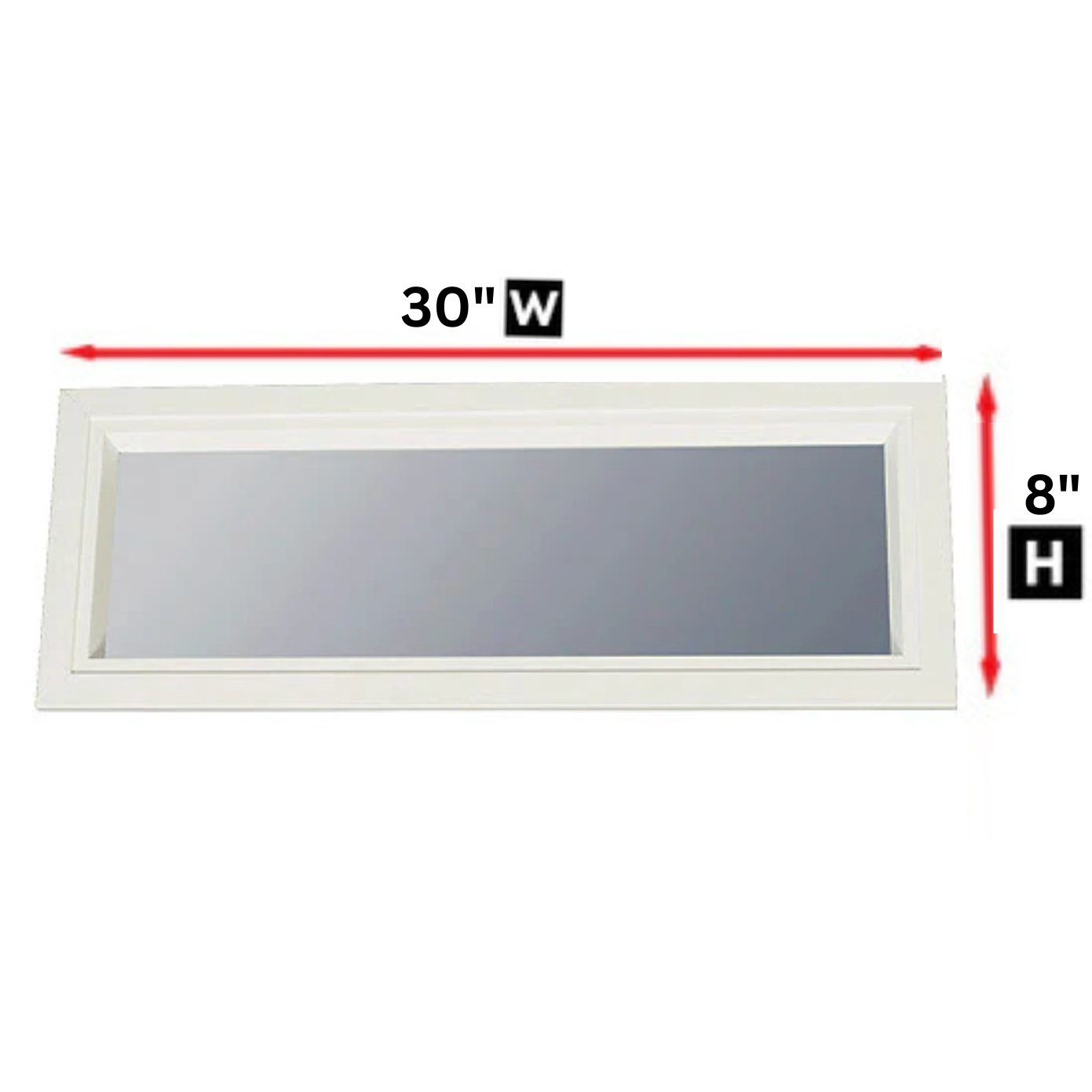 Fixed Glass Window 30-inch W x 08-inch H